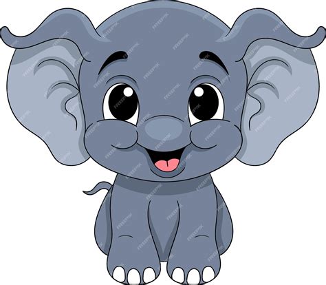 Premium Vector Cute Fat Elephant With A Funny Smile Creative Image