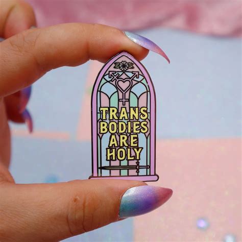 Trans Bodies Are Holy Enamel Pin Queer Enamel Pin Gay Enamel Pin