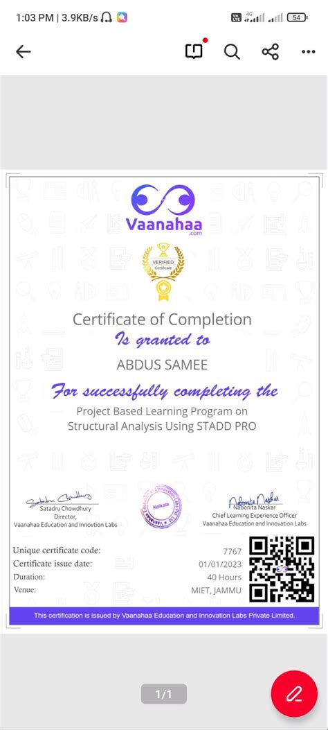 Abdus Samee On Linkedin Certificate Structural Vaanahaa Learning