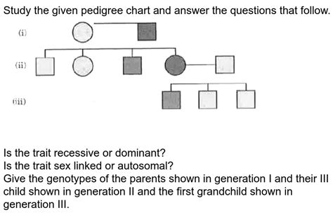 Pedigree Chart Test Questions