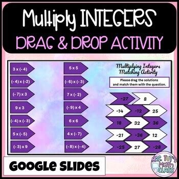 Multiply Integers Drag Drop Activity Google Slides By Mrs Tut S Math Class