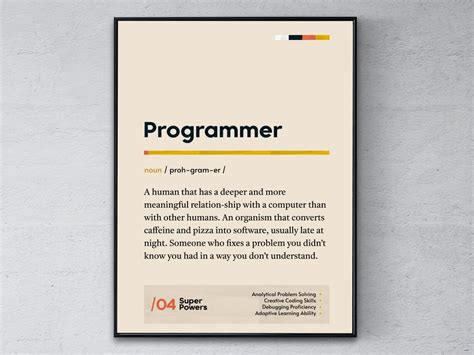 Programmer Definition Poster Coder Graduation Print Programmer