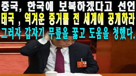 중국 한국에 보복하겠다고 선언 태국 역겨운 증거를 전 세계에 공개하라 그러자 갑자기 무릎을 꿇고 도움을 청했다 하늘을 지배하라 Youtube