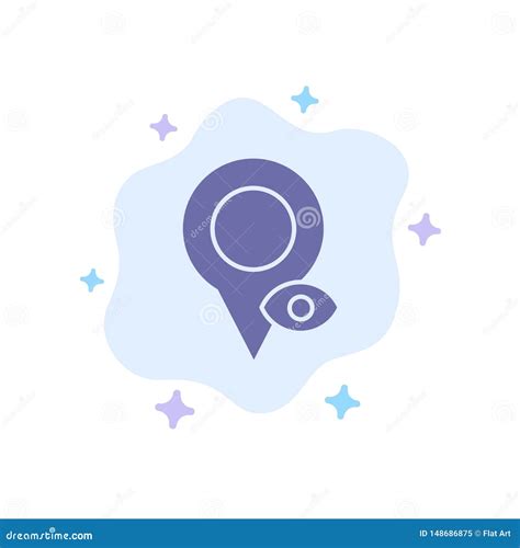Eye Location Map Pointer Blue Icon On Abstract Cloud Background
