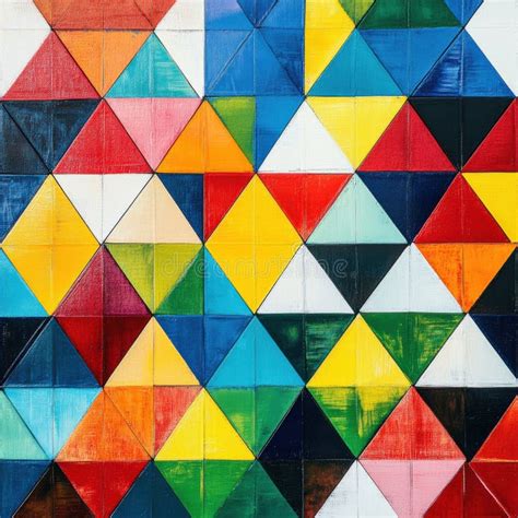 A Colorful Display Of Triangular Patterns Forms A Striking Geometric Abstraction Showcasing