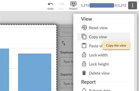 copy paste report options settings omniscope help center