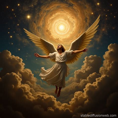 Celestial Painting Of Angels Stable Diffusion Online