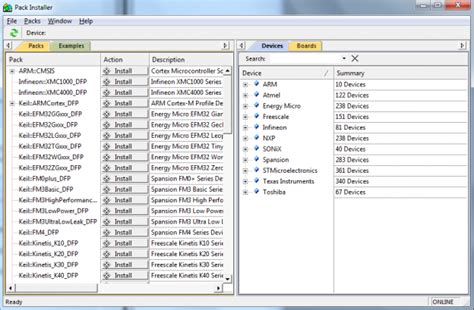 Keil UVision Packs STM F Discovery