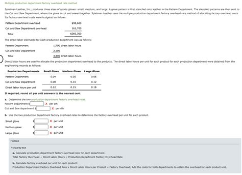 Solved Multiple Production Department Factory Overhead Rate Chegg Com