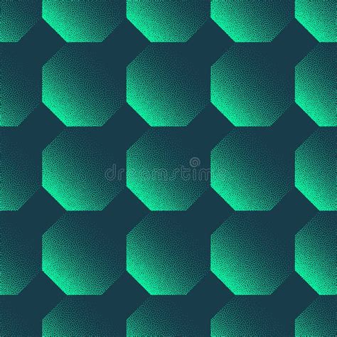 Octagons Grid Geometric Seamless Pattern Trend Vector Turquoise Abstraction Stock Vector