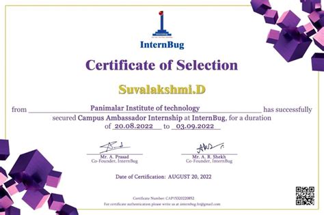 suvalakshmi d on linkedin internship internbug campusambassador