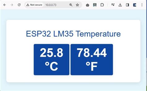 Подключение датчика температуры Lm35 к веб серверу на Esp32
