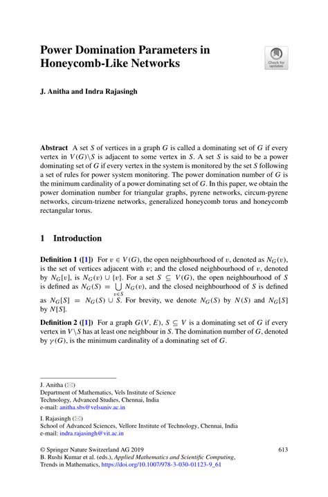 Pdf Power Domination Parameters In Honeycomb Like Networks