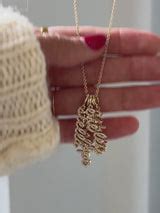 Mini Pavé Script Cluster Custom Nameplate Necklace 3 Names