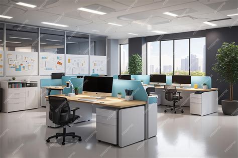 Premium Ai Image The Ai Generated Futuristic Home Office Layout