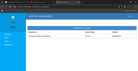 Best Hospital Management System Using Python And Django Project