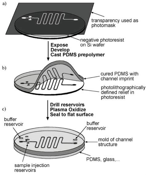 Schematic Of Fabrication Of Pdms Microfluidic Devices Using Soft