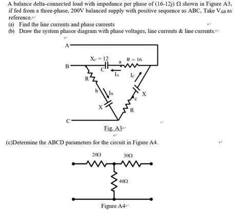 Solved A Balanced Delta Connected Load With Impedance Per Phase Of 16 12j Is Shown In Figure