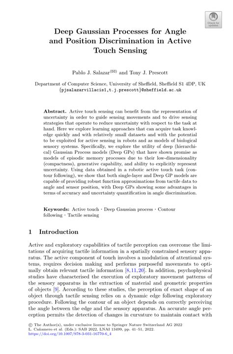 Pdf Deep Gaussian Processes For Angle And Position Discrimination In Active Touch Sensing