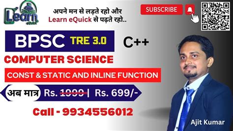 Bpsc 30 Computer Science Paid Batch Demo 9934556012 Const