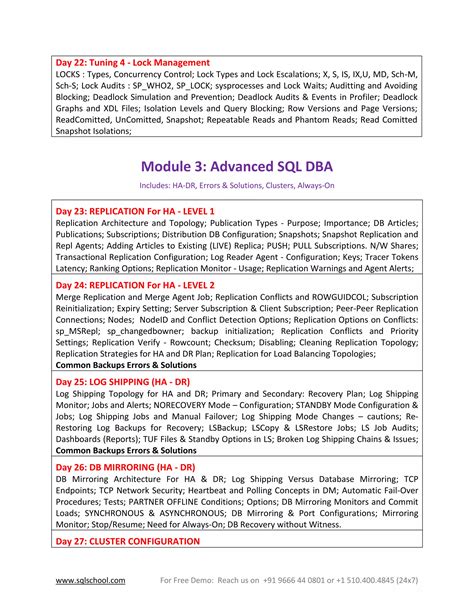 Sql Dba Live Online Training Pdf