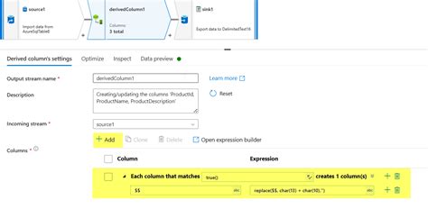 azure datafactory remove line carry from source dataset in copy data