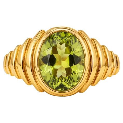 Customizable Octagon Peridot Ring Silver Gold For Sale At 1stdibs