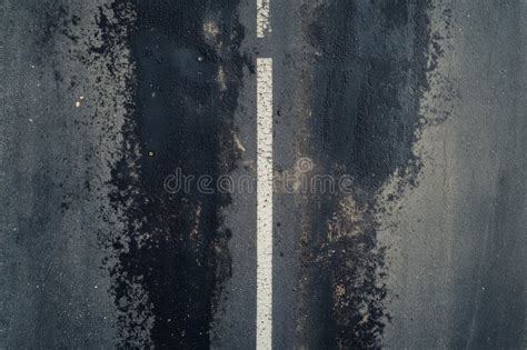Weathered Asphalt Road With Central Line Neural Network Ai Generated