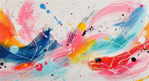 Vibrant Abstract Art Displaying Colorful Splashes And Dynamic Swirls Stock Image Image Of