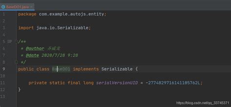Java Implements Serializable 怎么生成serialversionuididea版idea Java