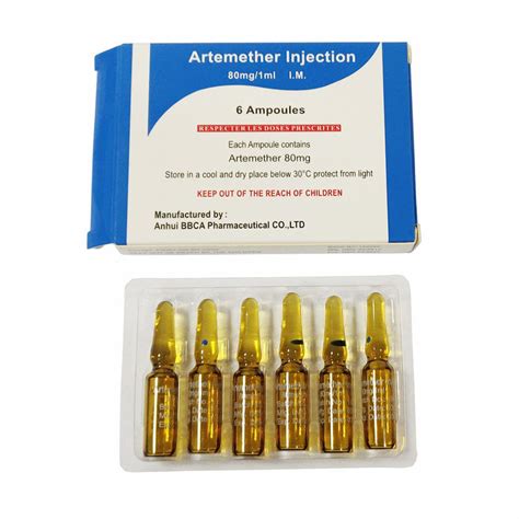 Artemether Intravenous Small Volume Injection 80mg 1ml Light Proof