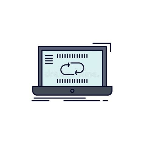 communication connection link sync synchronization flat color icon