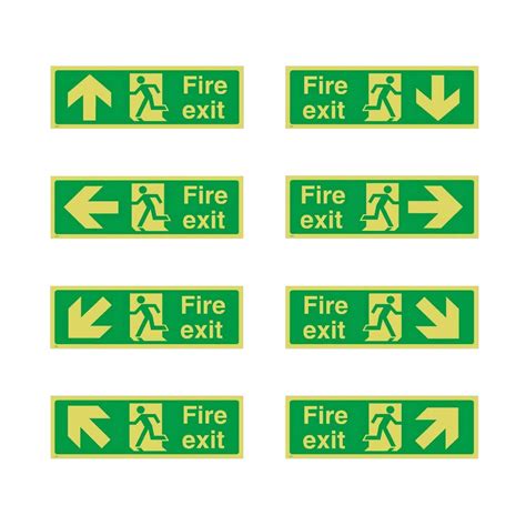 Buy Fire Exit Sign Night Luminous Wall Ed Evacuation Self Adhesive With Human Logo Safety
