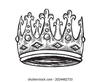 Crown Hand Drawn Illustrations Vector Stock Vector Royalty Free