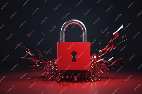 Premium Ai Image Hacker Attack Security Breach System Hacked Alert With Red Broken Padlock
