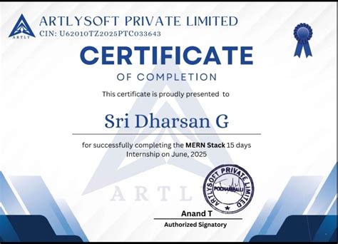 Internship Gratitude Learningexperience Careerjourney Sri Dharsan