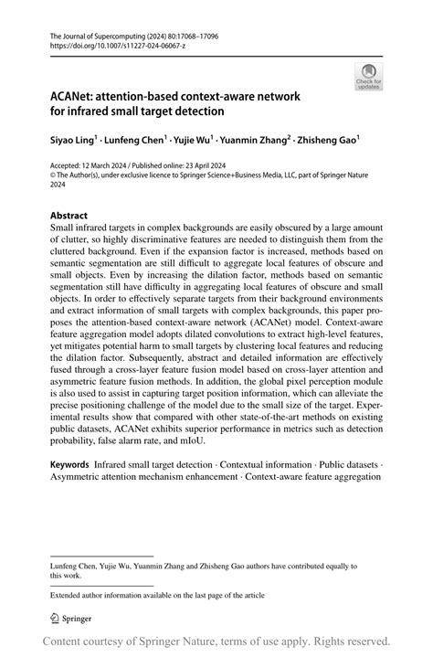 Acanet Attention Based Context Aware Network For Infrared Small Target Detection