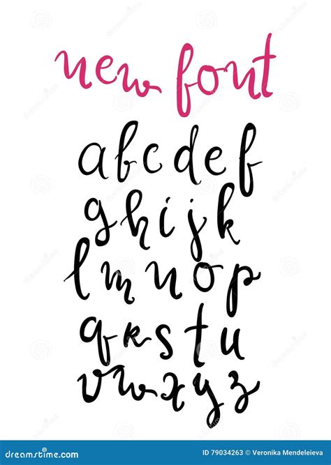 Handlettering Font Modern Hand Lettering Style Stock Vector