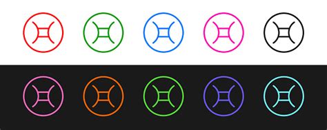 흑백 배경에 격리 된 세트 쌍둥이 조디악 기호 아이콘 점성술별 자리 수집 벡터 0명에 대한 스톡 벡터 아트 및 기타 이미지 0명 검은색 그라데이션 Istock