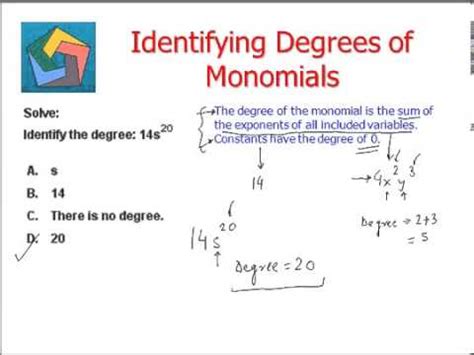 Identifying Degrees Of Monomials YouTube
