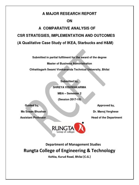 Research Report On Csr Pdf Starbucks Corporate Social Responsibility