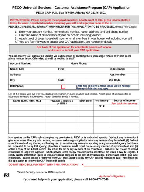 Customer Assistance Program Cap Peco Utility Assistance Program Doc Template Pdffiller