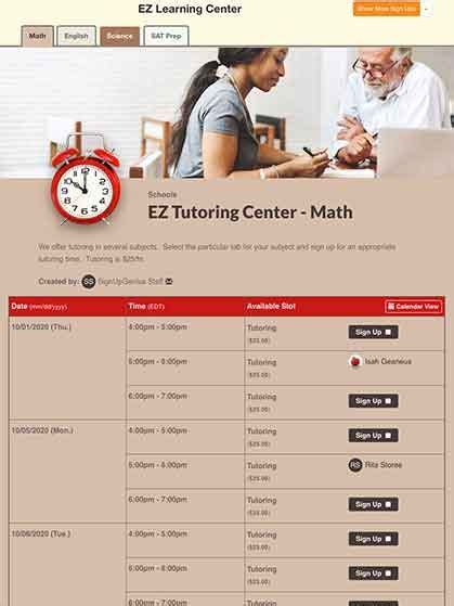 Schedule Tutoring Sessions Easily