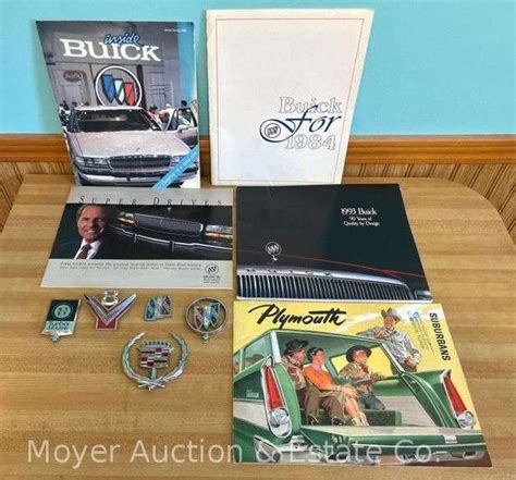 4 Car Emblems Buick Cadillac Etc With Buick Pamphlets Moyer