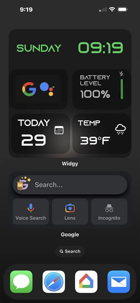 My New Widget Setup Rwidgy