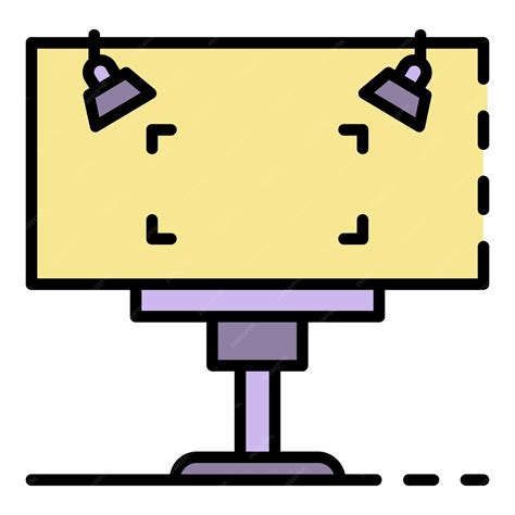 Premium Vector Illuminated Billboard Icon Outline Illuminated Billboard Vector Icon Color Flat