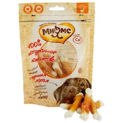Мнямс лакомство для собак кальцинированные косточки с куриным мясом, 100 гр