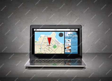 Premium Photo Technology Electronics Navigation And Location Concept Laptop Computer With