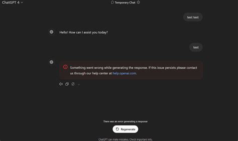 Error When Using Temporary Chat Only Bugs Openai Developer Forum