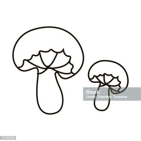 한 손으로 그린 버섯 낙서 벡터 일러스트 레이 션 흰색 배경에 고립되어 있습니다 Celebrate Brooklyn에 대한 스톡